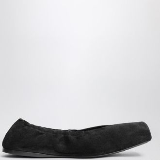 Alaia Bimaterial-Ballerina mit eckiger Spitze in Braun