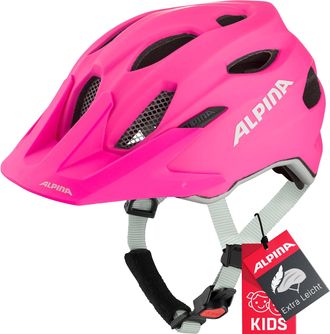 Alpina Alpina Carapax JR. - Leichter, Robuster & Sicherer Fahrradhelm Mit Fliegennetz & Optionalen LED-Licht F&uuml;r Kinder, Shocking-pink matt, 51-56 cm
