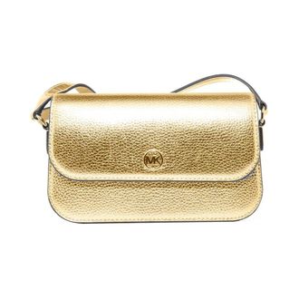 Michael Kors Femme, Sacs, Jaune, Taille: ONE Size Jet Set Travel Small Metallic Leather Crossbody