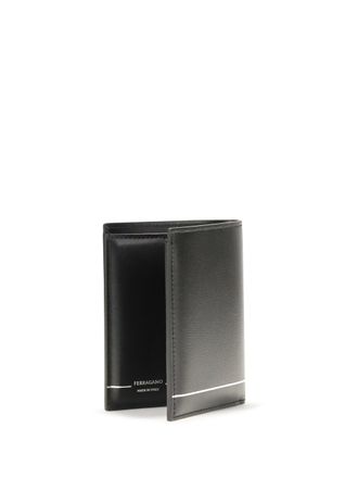 Ferragamo Mens Gancini Bifold Wallet Black Calf Leather Bos Taurus