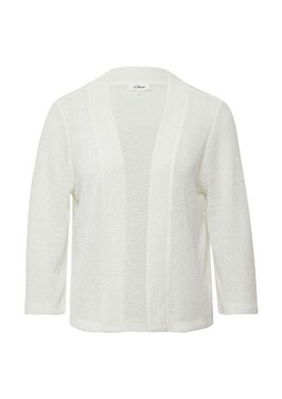 s.Oliver Cardigan Indoor-Jacke Cardigan aus Boucl&eacute;garn mit 3/4-&Auml;rmeln