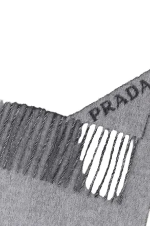 Prada Mens Charcoal Cashmere Scarf Ematite+grigio Sciarpe E Foulard Scarfs