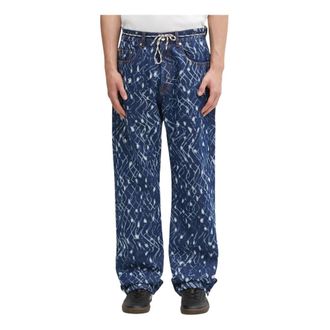 Aries Homme, Jeans, Bleu, Taille: W34 Jean droit Laser Chain Mail Batten