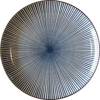 Generic Luxus - Tellerset - Sendan tokusa - Edo japan - &Oslash;18 cm - Blaue Teller - Porzellanteller - Keramik - Tiefteller - Essteller - Essteller - Fr&uuml;hst&uuml;ckstel