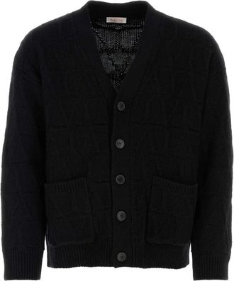 Valentino Garavani Homme, Pulls, Noir, Taille: M Wool Cardigan