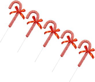 Pretyzoom 5 St&uuml;ck Weihnachtsdekoration Schleifenst&auml;be zum Aufh&auml;ngen Robuste Festdeko aus Langlebigem Material Vielseitig f&uuml;r Christbaum Schaufenster und Party