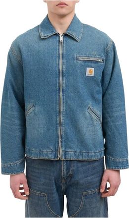 Carhartt Work in Progress Homme, Vestes, Bleu, Taille: L OG Detroit Jacket Bradenton Denim 12.75 oz
