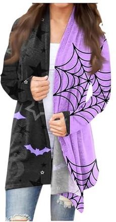 Generic 2026 Vestes pour femmes mode d&eacute;contract&eacute;e sur le th&egrave;me dHalloween imprim&eacute; chemise cardigan veste &agrave; manches longues, rouge brique, XXL