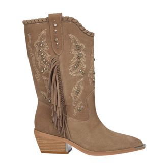 Alma En Pena Flache Stiefeletten Fransen Strass - - Shoes - Damen - Beige - 38 EU