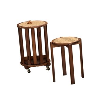 Generic Satzhocker mit Rollen, Nachttisch-Waschtischhocker, tragbare 4-in-1-Beistelltische, for Schlafzimmer, Wohnzimmer, B&uuml;ros, Wohnung(Color 1)