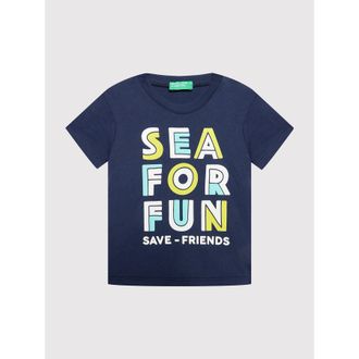 Benetton United Colors Of Benetton T-Shirt 3096C15AY Dunkelblau Regular Fit