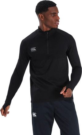 Canterbury Of New Zealand Herren Nahtlose 1. Schicht langärmelige Baselayer T-Shirt, Schwarz/Gunmetal Grey, XS-S