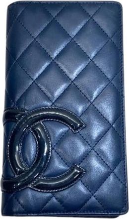 Chanel Portefeuille long en cuir Cambon Line Pre-owned - Femme - Pre-owned - Bleu - Taille: ONE Size