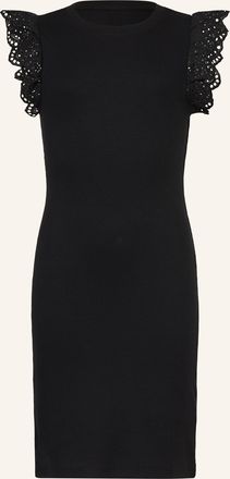 Only Jerseykleid Mit Lochspitze Und R&uuml;schen schwarz