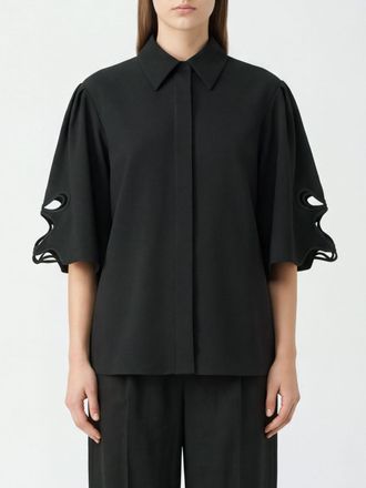Blumarine Kurzarmhemd von mit klassischem Kragen und &uuml;berschnittenen Schultern