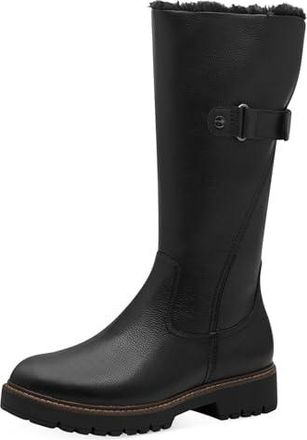 Tamaris Bottes en cuir pour femme - Doublure chaude - Noir - 1-26609-45 001, Noir, 37 EU