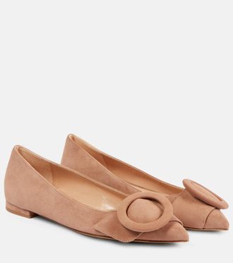 Gianvito Rossi Ballerinas aus Veloursleder