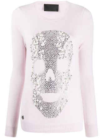 Philipp Plein Pullover mit Totenkopf - Rosa