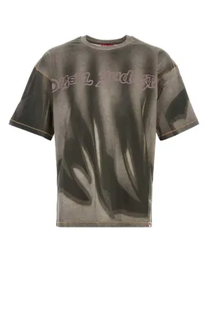Diesel Printed Cotton T-Shirt - Taupe
