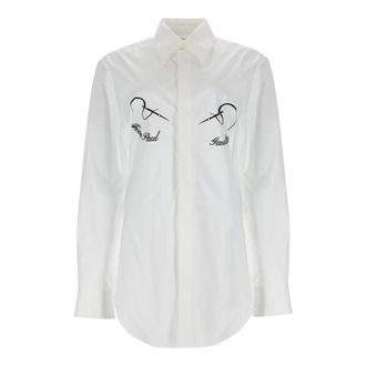 Jean Paul Gaultier Needles Flock Shirt - - Blouses & Shirts - Damen - Wei&szlig; - S