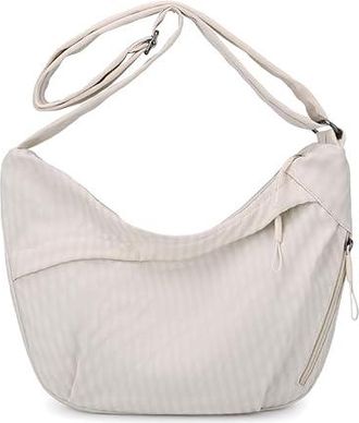 Generic Grand sac &agrave; bandouli&egrave;re en toile avec bandouli&egrave;re r&eacute;glable et l&eacute;ger pour femme, pour le travail, les voyages, les trajets, blanc, 320.00x280.00x250.00
