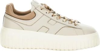 Hogan Low-Top Sneaker - H-Stripes Allacciato H Lissata - Gr. 36,5 (EU) - in Beige - f&uuml;r Damen