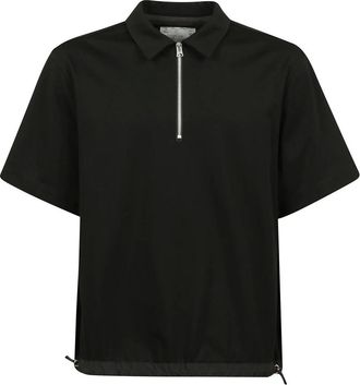 sacai Homme, Tops, Noir, Taille: XL Polo Jersey avec Fermeture &Eacute;clair