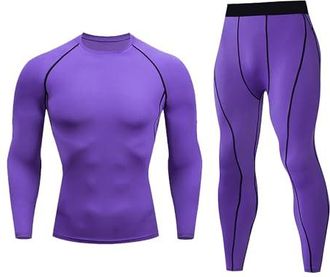 Generic Ensemble Compression Homme, Collant De Fitness, Ensemble T-Shirt De Course &agrave; Pied &agrave; S&eacute;Chage Rapide, Combinaison De Gymnastique Sportive Legging Tenue 