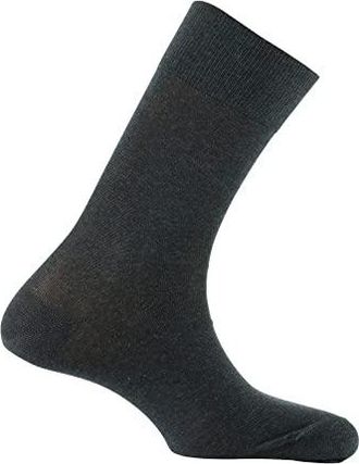 Kindy Mi-chaussettes unies en pur fil décosse MADE IN FRANCE - couleur - Gris foncé - Pointure - 43-45