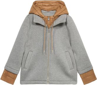 Oltre Femme, Vestes, Gris, Taille: 46 FR Blouson bimatière combiné