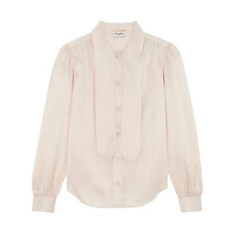 Saint Laurent Damen, Blusen & Hemden, Beige, LGr&ouml;&szlig;e