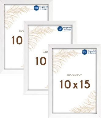 Wackadoo Bilderrahmen 10x15 weiß 3er Set Holz Bilderrahmen SetFotowand Fotorahmen mit Glas Holz Picture frame
