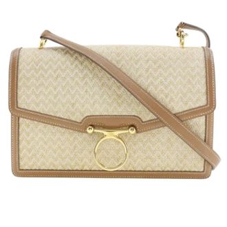 Herm&egrave;s Pre-owned Stoff schultertasche - - Pre-owned - Damen - Beige - ONE SIZE