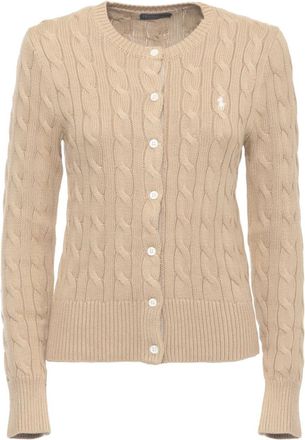Ralph Lauren Femme, Pulls, Beige, Taille: 38 FR Cardigan en maille torsad&eacute;e de coton