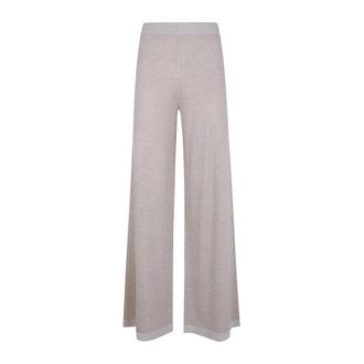 D.exterior Wide Leg Knit Pants - - Trousers - Damen - Grau - M