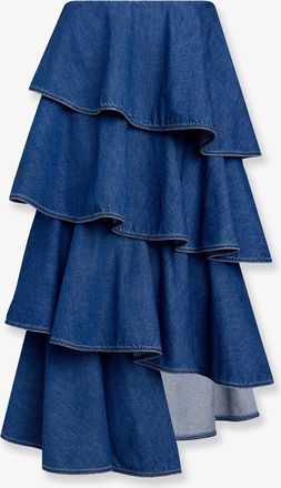 Alaia Spiral denim skirt - ALAIA - gender_Woman