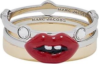 Marc Jacobs Femme, Accessoires, Jaune, Taille: 46 MM The Lips Ring Set