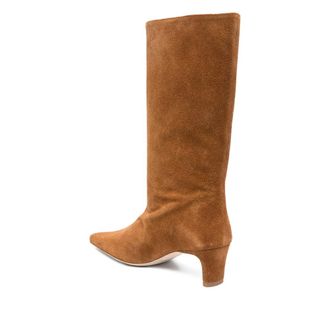 Staud Suede Mid-Calf Boot - Brown