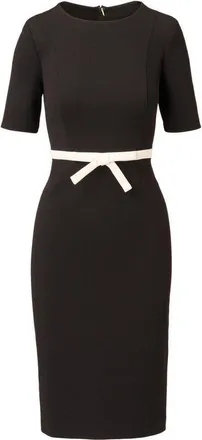Adrianna Papell Midikleid Contrast Bow Sheath Dress Monochromes Kleid mit Schleifendetail