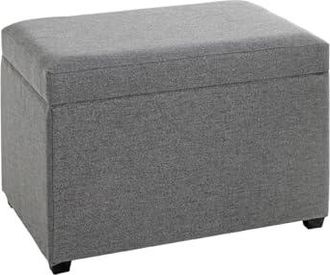 Haku Möbel Sitztruhe anthrazit, MDF, Textilgewebe - Maße: B 58 cm x H 42 cm x T 39 cm, Style: Art Deco