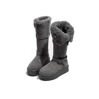 Generic NYSBH Bottes de neige longues avec semelle &eacute;paisse et doublure polaire, gris, 38.5 EU