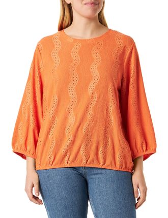 Kaffe Damen 3/4 Ärmel Loose Fit Katio T-Shirt Bluse, Vermillion Orange, X-Large
