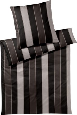 Joop Mako-Satin-Bettw&auml;sche-Garnitur Stripes Farbe Black Gr&ouml;&szlig;e 135x200+80x80