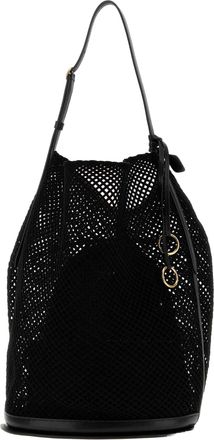 Alaia Womens Black Mesh Large Hip Bucket Bag Noir Borse A Mano