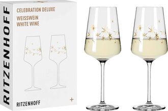 Ritzenhoff 6141012 Wei&szlig;weinglas 400 ml - Serie Celebration Deluxe Set Nr. 3 - 2 St&uuml;ck, Echt-Gold - Made in Germany