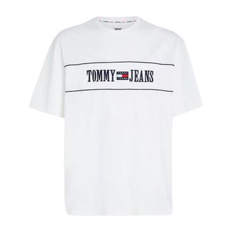 Tommy Jeans Skate Archive Wei&szlig;e Baumwoll-T-Shirt - - Tops - Herren - Wei&szlig; - L