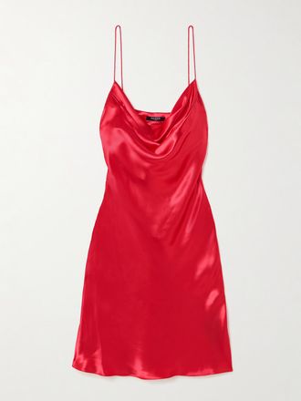 Balmain Minikleid Aus Satin - Rot