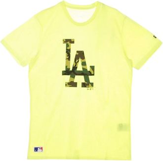 New Era Homme, Tops, Jaune, Taille: L Neon Lime Camo MLB Logo Tee