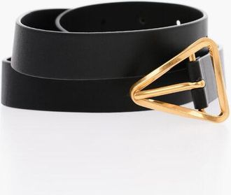 Bottega Veneta Leather Belt TRIANGLE with 30mm Metal Buckle size 80