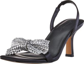 The Drop Womens Slingback-Sandalette Kate mit Schleife, Schwarz, 40.5